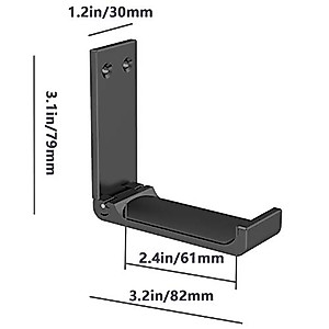 Yocice Headphone Stand Hanger,Headset Holder Mount,Aluminum Hook with Strong Adhesive Tape for Headphones (H03-Black-1PCS)