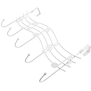 Zerodeko Key Hook Over Door Towel Rack Over The Door Music Rack Music Note Metal Hook Over Door Hanging Organizer Clothes Coat Hat Bag Wall Hanger Heavy Duty Metal Hangers Over Door Towel Rack