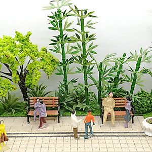 4 Pcs Miniature Bench, Mini Bench for Christmas Dollhouse, Miniature Plastic Bench Christmas Village Bench Doll House Bench Doll Bench Accessories City Park Bench Accessory for DIY Decor Cake Toppers