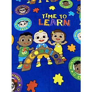 Cocomelon School Time Licensed by David Textiles Anti-Pill Premium Fleece Fabric by The Yard, 60 Inches, Print, CM-3003-3A-001