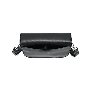 Daisy Rose Cross Body Bag with Magnet Closure - PU Vegan Leather Shoulder Bag - BLACK