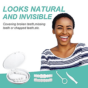 2 Pairs Snap on Dentures for Women with Missing Teeth, Veneers Snap in Teeth for Men, Comfort Confident Smile Cover The Imperfect Teeth