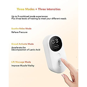 LINGTENG Leg Massager, Calf Air Compression Massager with Heat, Cordless Leg Massager for Circulation and Pain Relief, Calf Massager with 3 Intensities, Gifts for Women (Only Single)