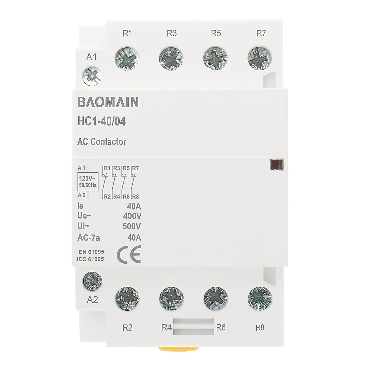 Baomain AC Contactor 40A Coil 4 Pole Universal Circuit Control 35mm DIN Rail Mount HC1-40/04 (4NC, AC 110V)