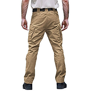 MAGCOMSEN Hiking Pants Mens Tactical Pants Work Pants for Men Military Pants with 9 Pockets Camping Pants Waterproof Pants Quick Dry Rain Pants Khaki