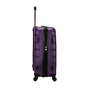 Rockland Melbourne Hardside Expandable Spinner Wheel Luggage, Purple, Checked-Medium 24-Inch