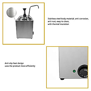 650W Electric Hot Fudge Warmer,Cheese Dispenser with Pump,2.3L Cheese Sauce Warmer Pump Dispenser,Stainless Steel Cheese Pump Dispenser for Fudge Cheese Caramel,30-110℃ (B)