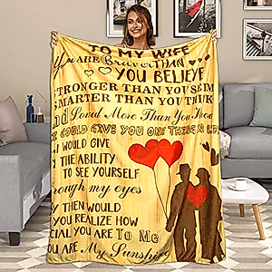 Gifts for Wife, to My Wife Blanket 50" x 60", Romantic Gifts for Wife, Gift for Wife from Husband, Soft Throw Blanket for Wife Birthday Wedding Valentine's Mother's Day Christmas