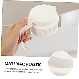Hemoton 2pcs Mason Jar Pour Lids Flip Top Glass Bottle Glass Drinkware Wide Mouth Glass Jars Handheld Mason Jar Lid Plastic Mason Jar Caps Mason Jar Cover Mason Jar Accessories Clamshell