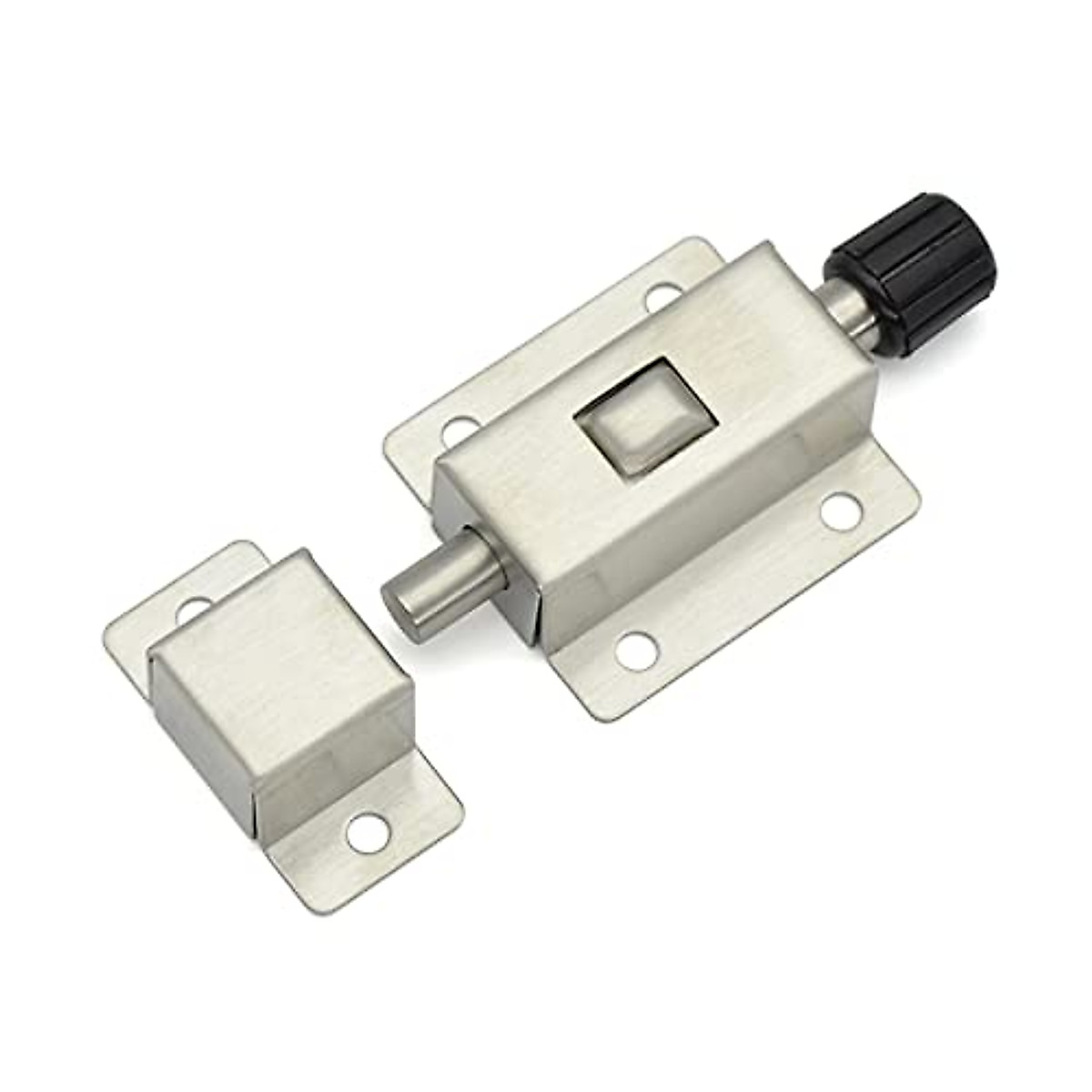 Door Flush Bolt 2.7 Inch Stainless Steel Door Bolt Button for Automatically Pop-up Door Security Safety Locks 1Pcs