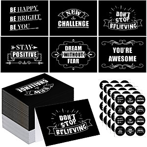 Panelee 60 Sets Motivational Encouragement Cards with Envelopes Inspirational Greeting Cards with Stickers Mini Note Cards for Student Teachers Back to School Supplies