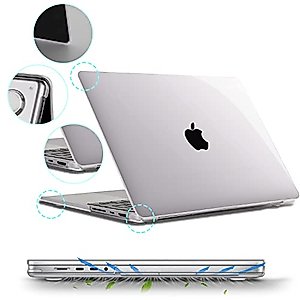 B BELK Compatible with MacBook Pro 14 inch Case 2023 2022 2021 Release M2 A2779 A2442 M1 Pro/Max Chip with Touch ID, Clear Plastic Hard Shell Case with Keyboard Cover + Screen Protector, Transparent