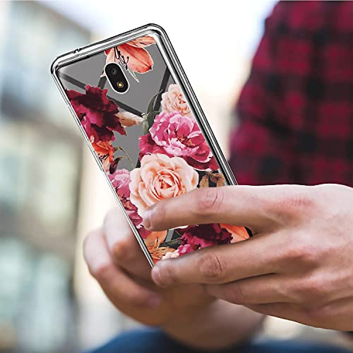 YJROP (3-Pack) for BLU View 2 Case, for BLU View 2 B130DL Case, Soft Clear TPU [Scratch-Resistant] Drop Silicone Bumper Protection Shockproof Phone Case Cover for BLU View 2 B130dl,Flower