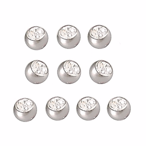 10 Replacement Belly Ring Clear Swarovski cz gem Top Ball Balls 5mm Silver 10pcs Navel Button Piercing bar Body Jewelry 14g