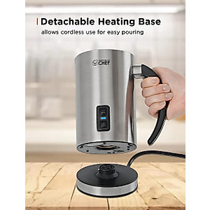 COMMERCIAL CHEF Cordless Milk Frother for Hot and Cold Milk, Cordless Frother, Milk Frother Handheld for Kitchen Coffee Bar, Cappuccino, and More