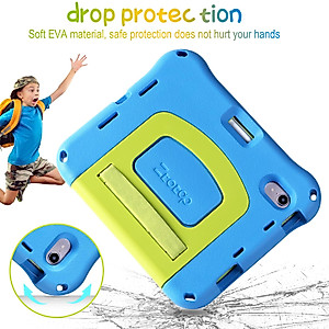 ZtotopCases Kids Case for New iPad Mini 6 2021(6th Generation), Built-in Screen Protector and Shoulder Strap, Shockproof Lightweight, Cover with iPad Pencil Holder for iPad Mini 6th Gen 8.3 Inch, Blue