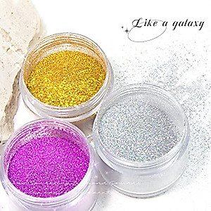 NewBang Body Glitter Spray,Sliver Gold Pink Glitter Powder,Shimmer Highlighter Loose Powder Glitter Makeup for Body Face Hair Clothes Nail Art Craft Design 3 Colors-with 1 Empty Spray Bottle