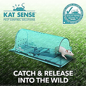 Large Humane Rat Traps, Set of 2, Catch and Release Chipmunks Into The Wild, Cruelty Free, Live Capture Plank Trap, Smart No Kill Rodent House Cage, A Friendly Pest Control Solution