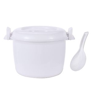 Chyoo Microwave Rice Steamer Cooker with Rice Paddle Microwave Food Container White Small One Size