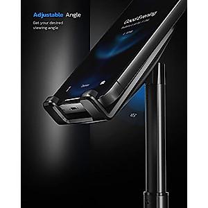 Nulaxy Phone Stand, Height Angle Adjustable Cell Phone Stand, Phone Holder for Desk Compatible with iPhone12 Mini 11 Pro Xs Xs Max Xr X 8 7 6 6s Plus, All Smartphones (4-8 inches) - Black