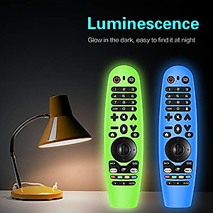 2 Packs Silicone Remote Cover for LG AN-MR19BA / LG AN-MR18BA / LG AN-MR600 / LG AN-MR650/ Magic Remote Control, Alquar Lightweight Protective Case Cover with Lanyard for LG Smart TV Remote