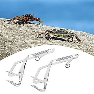 Qiilu Seafood Grabbing Tools Crabs Grabber Stainless Steel 2 Pcs Seafood Grabber Stainless Steel Grabbing Tools for Catching Crabs Pike Predatory Fish (Single Hook)