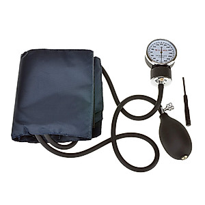 Dealmed Professional Aneroid Sphygmomanometer – Manual Arm Blood Pressure Monitor with Adult Size Cuff and Carry Case, Black (1, Adult)
