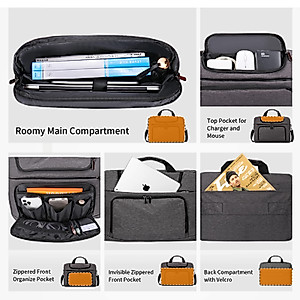 BERTASCHE Laptop Bag 17.3 inch for Men, Laptop Case Computer Bag for Work Business Trip Laptop Carrying Case w/Shoulder Strap Grey