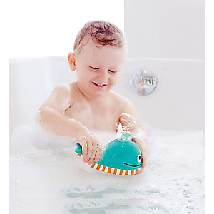 Hape Bubble Blowing Whale | Baby Squirt Toy for Bath Time Play, Blue, L: 5.7, W: 3.5, H: 3.5 inch