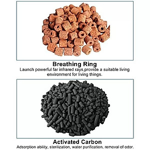 SimiAqua Biological Filter Media - Bio Balls Ceramic Rings Set with Mesh Bag for Aquarium Filter, Pond and Fish Tank (500g, 1.1lb)