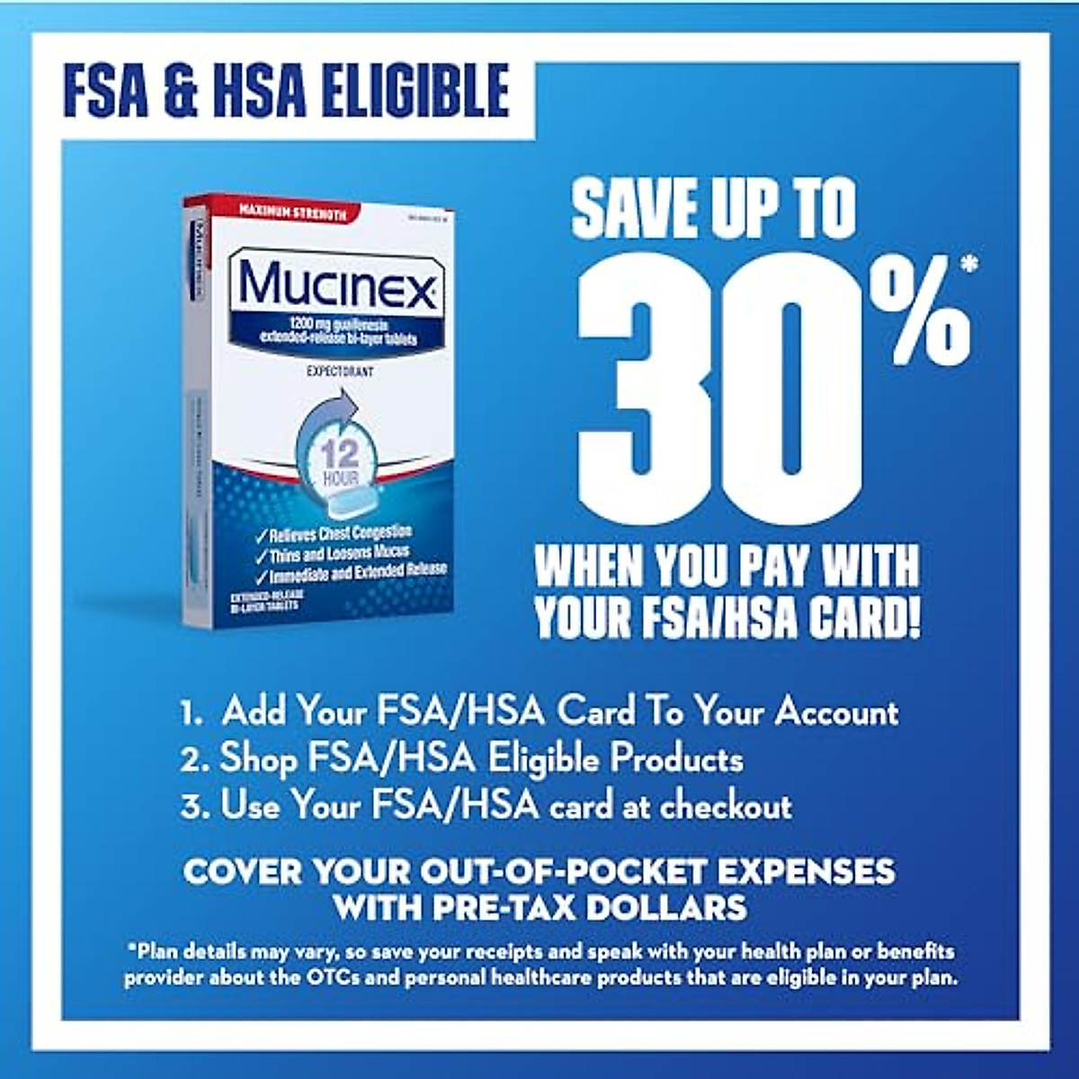 Mucinex 12 Hour Maximum Strength 1200 mg Guaifenesin Extended-Release Tablets for Excess Mucus Relief, Expectorant Aids Excess Mucus Removal, Chest Congestion Relief, 14 Tablets