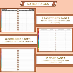 Monthly Planner 2023-2024 - 18 Monthly Planner 2023-2024 from July 2023 to December 2024, Planner 2023-2024 with Tabs, Leather Calendar Planners, Twin-Wire Binding+Inner Pocket+Contacts+Passwords
