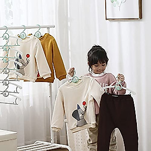 30 Pack Kids Hangers,Childrens Durable Plastic Infant Hangers for Kids Clothes,Non-Slip Baby Clothes Hangers,Extensible Toddler Hangers for Laundry and Closet (Green)