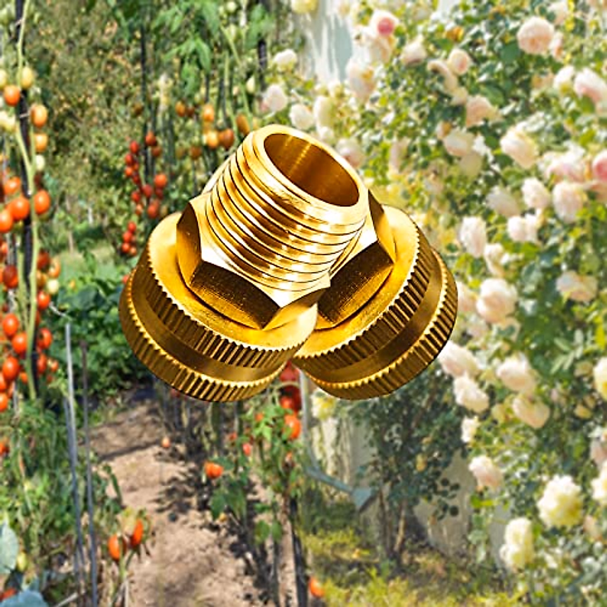 YOUHO Brass Swivel 3/4” GHT Female x 1/2” NPT Male Connector, GHT to NPT Adapter Brass Fitting, Garden Hose Adapter, Garden Hose to Pipe Fittings Connect, Garden Pipe Joint Extension Repair Fitting