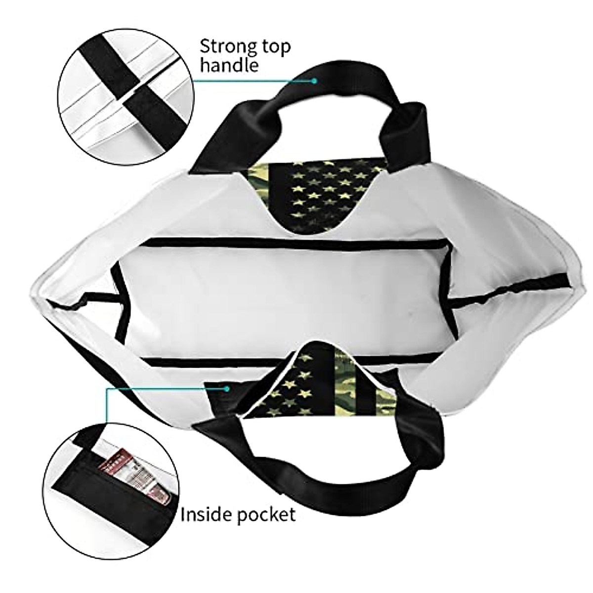 Gelxicu American Flag Shoulder Tote Bags AmericanCasual Bag Shoulder Handbags Shopping Grocery Bags
