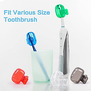 Waenerec 6 Pack Toothbrush Covers Portable Toothbrush Protector Coverings Clips Toothbrush Storage Head Cover Cap for Kids Bathroom Home Travel Toothbrush Case