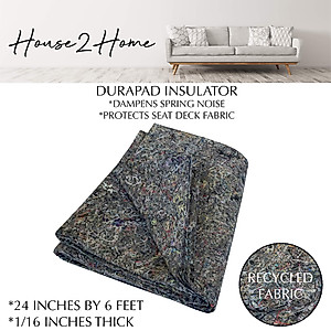 House2Home 24" x 6 ft. Durapad Insulator for Upholstery Spring Cover | Padding Installs Between Springs and Seat Decking of Sofa, Couch, Loveseat, Chair, and Furniture
