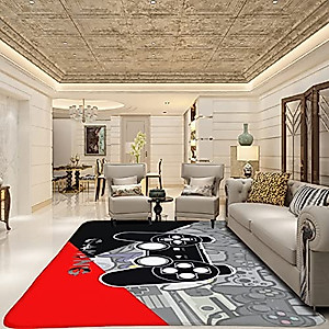 3D Gamer Carpet Decor Large Game Area Rugs Game Printed Living Room Mat Bedroom Controller Player Boys Gifts Home Non-Slip Crystal Floor Polyester Mat 59x79inches