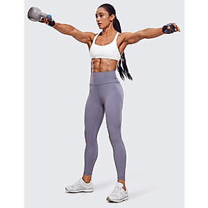 CRZ YOGA Womens Strappy Sports Bra - Criss Cross Back Padded Medium Support Wireless Gym Cami Workout Yoga White Medium