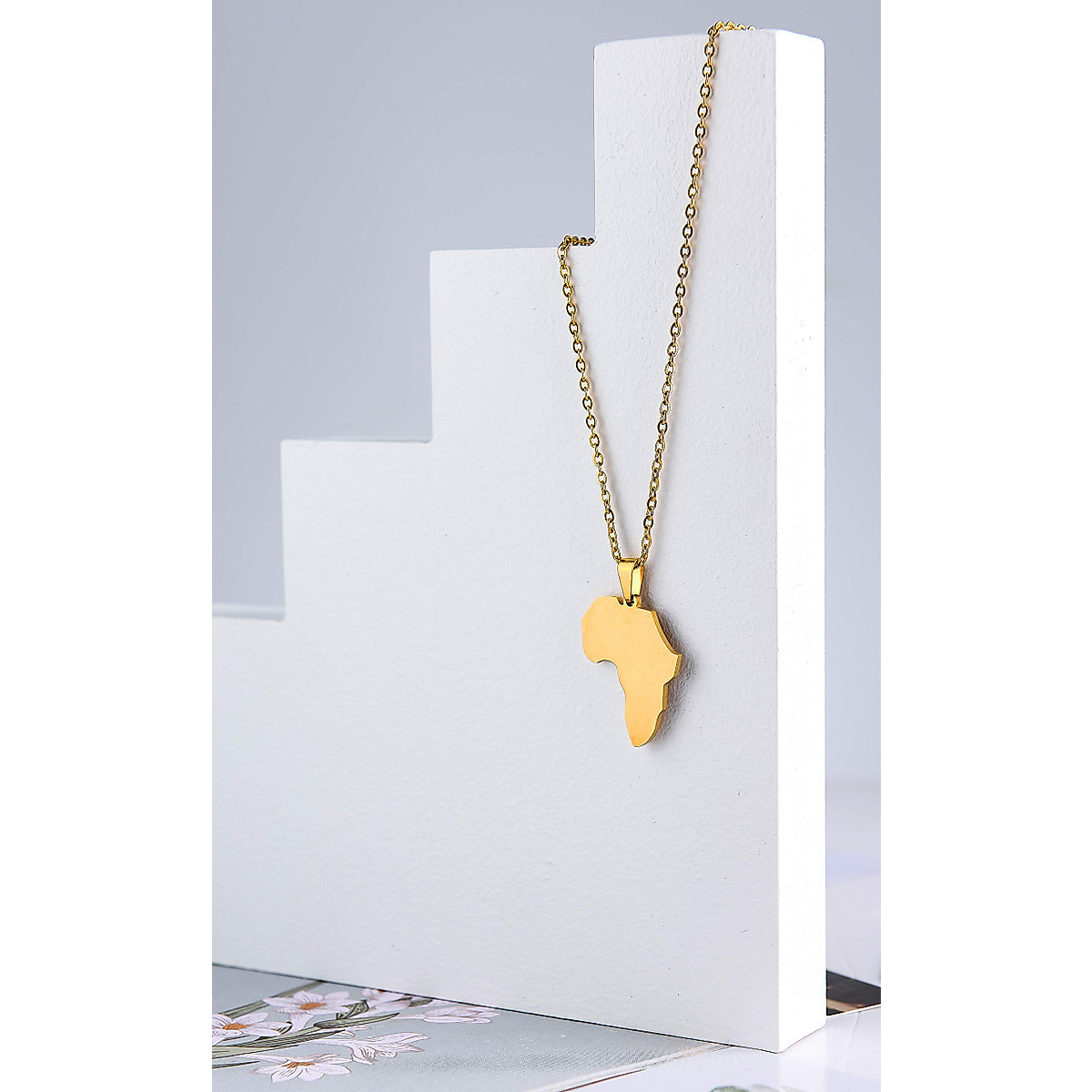 Woman Africa Map Pendant Necklace