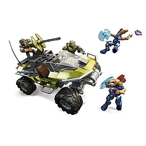 Mega Construx Halo Warthog Rally Vehicle Halo Infinite Construction Set with Master Chief Character Figure, Building Toys for Kids