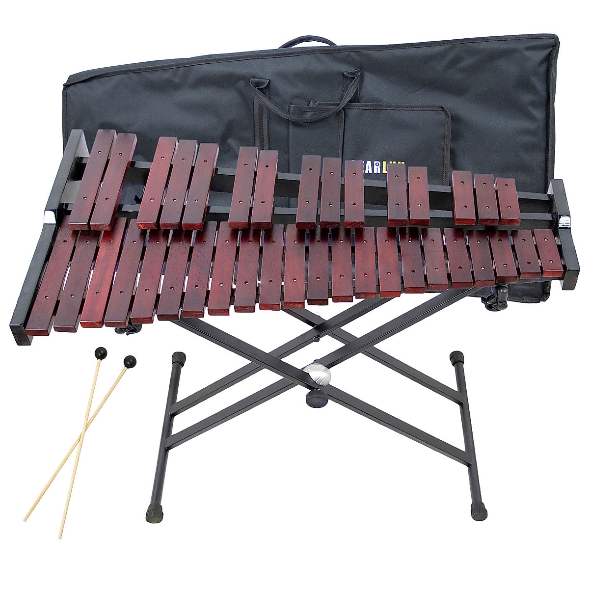 Gearlux 37-Key Wooden Xylophone with Mallets, Adjustable Stand, and Gig Bag