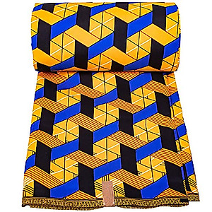 African Polyester Wax Prints Fabric Ankara Real Wax 6 Yards African Fabric for Party Dress FP6392