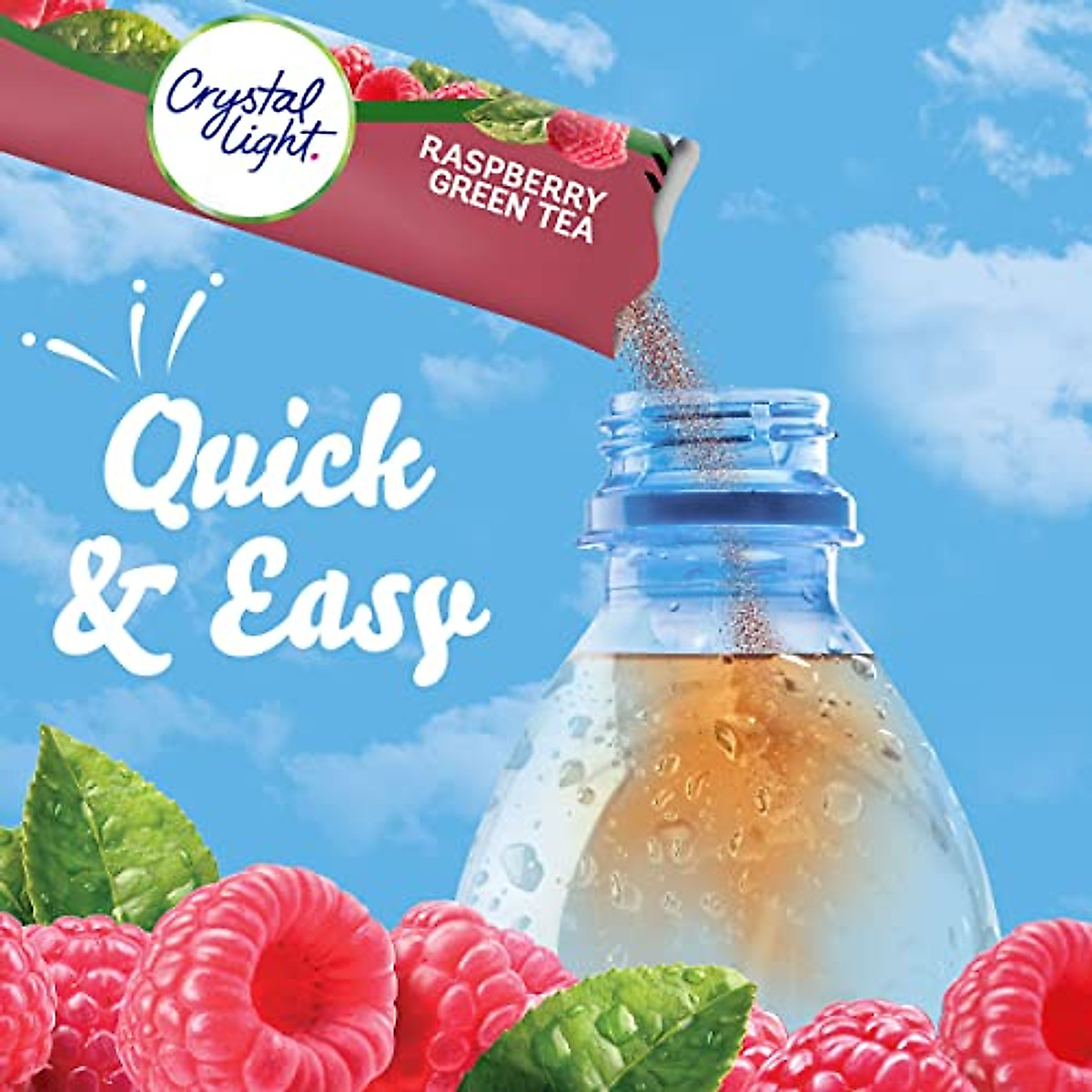 Crystal Light Sugar-Free Raspberry Green Tea On-The-Go Powdered Drink Mix 120 Count-10 Count (Pack of 12)
