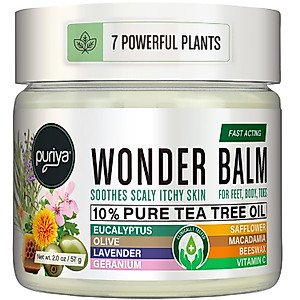 Tea Tree Oil Balm, Extra Strength, Pair Well with Jock Itch Cream, Spray, Athletes Foot, Ringworm Cream for Human, Rash Cream, Fast Acting for Dry, Itchy Skin, Plant Powered Wonder Balm