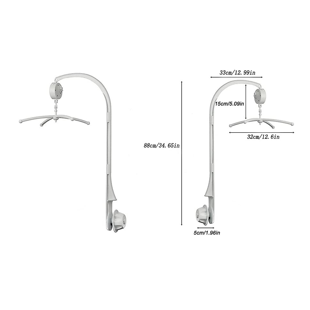 AFUNTA Baby Crib Mobile Music Box Holder Arm Bracket Nut Screw Box Mobile