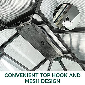 YITAHOME 12x12FT Gazebo Hard-Top Double Roof Canopy Outdoor with Netting and Shaded Curtains, Aluminum Frame Polycarbonate Hardtop Garden Tent for Patio, Backyard, Deck and Lawns, Brown