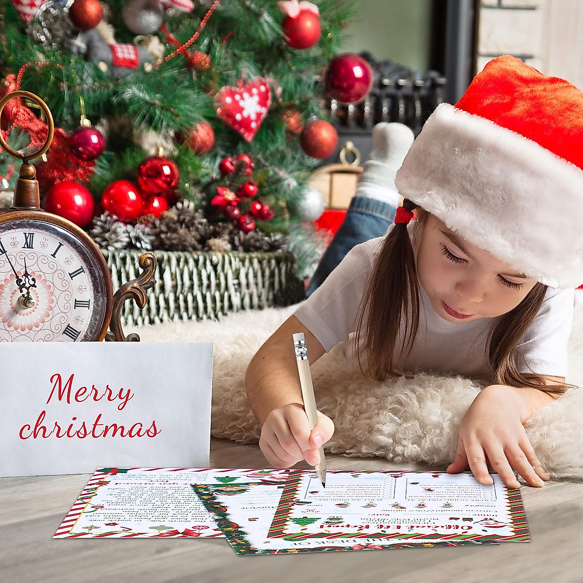 Harloon 195 Pcs Official Letter to Santa Elf Reports Cards Elf Notes and 15 Elves Notice Naughty or Nice Behavior Checklist Stationary Paper 15 Elf Bonus Letter for Christmas Elf Surveillance