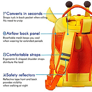 TWISE SIDE-KICK SCHOOL, TRAVEL ROLLING BACKPACK FOR KIDS AND TODDLERS (GIRAFFE)