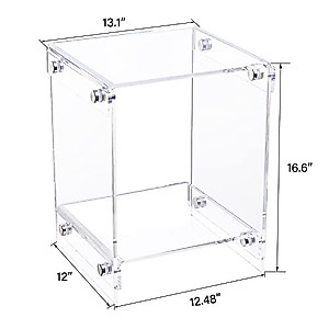 Sumerflos Acrylic Small Frame Side Table/End Table/Easy Assembly, Nightstand for Living Room Bedroom Home Decor- Clear